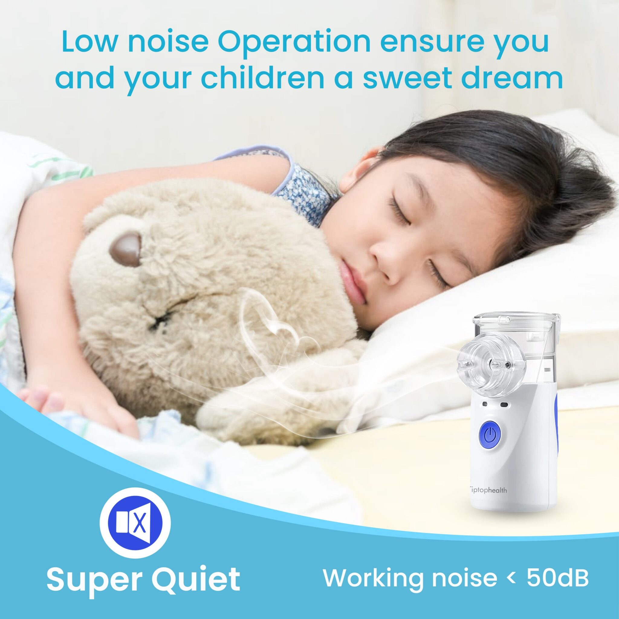 Portable Ultrasonic Mesh Nebuliser Quiet Travel Relief Adults Kids